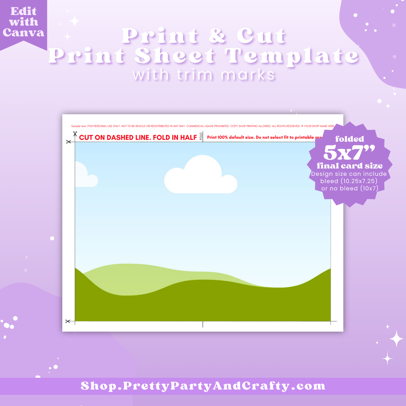 Trim Marks & Print Sheets | CANVA – Pretty Party and Crafty