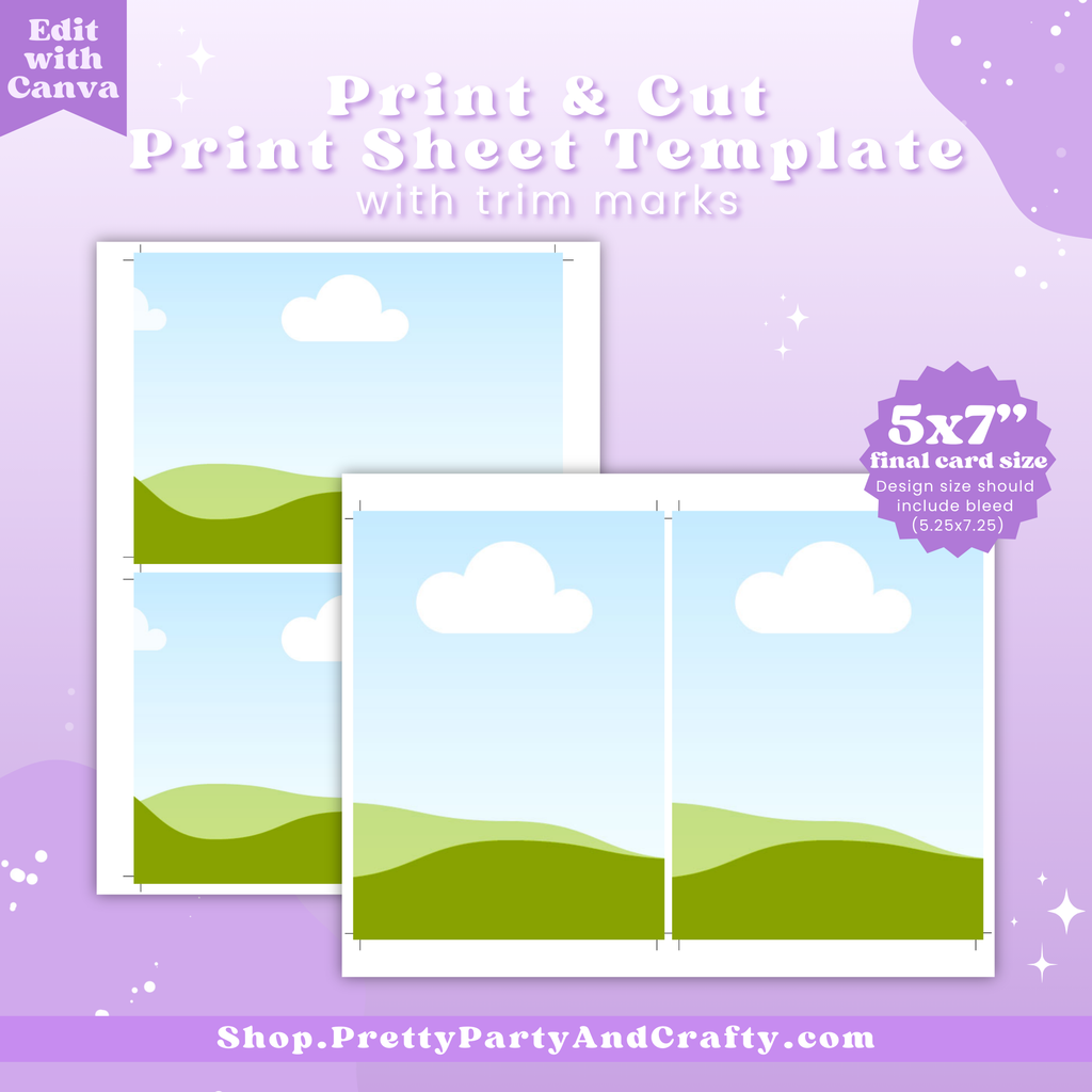 Print and Cut 5x7 Print Sheet with Trim Marks - CANVA – Pretty Party ...