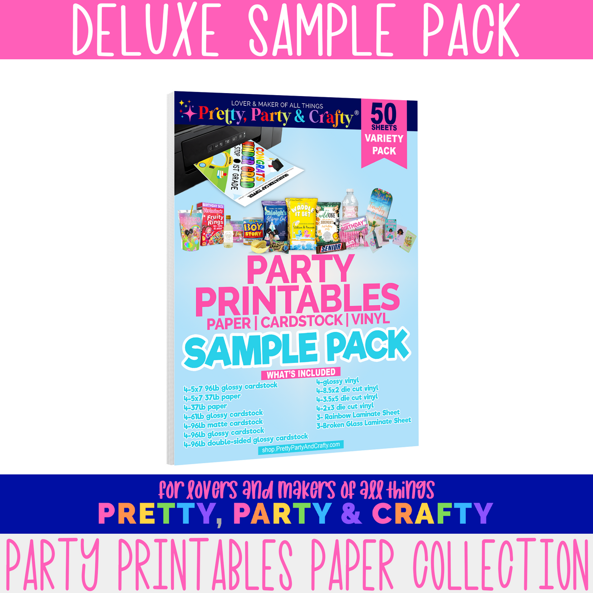Party Printable Cardstock – Pretty Party and Crafty
