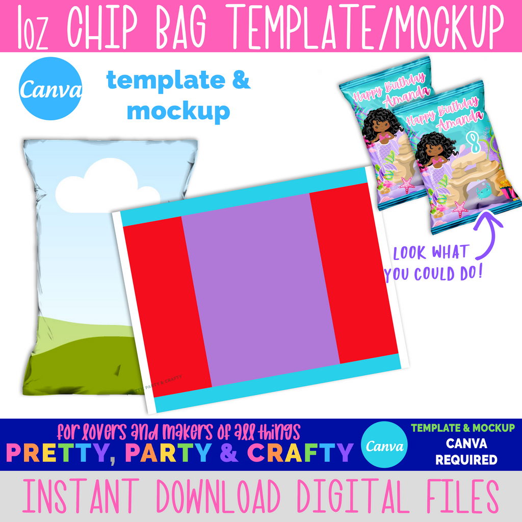 Chip Bag Template and Mockup - CANVA – Pretty Party and Crafty