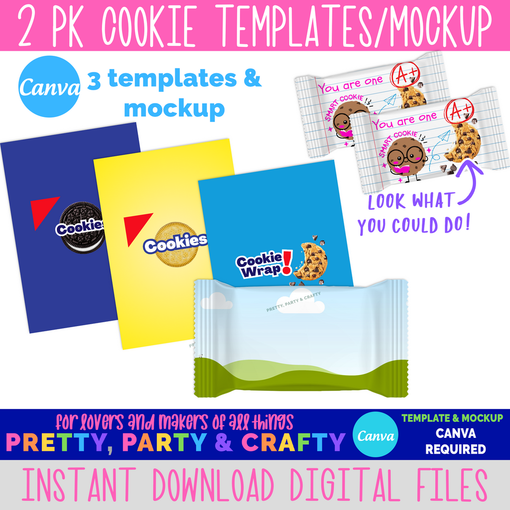 2 Pack Cookie Templates and Mockup - CANVA – Pretty Party and Crafty