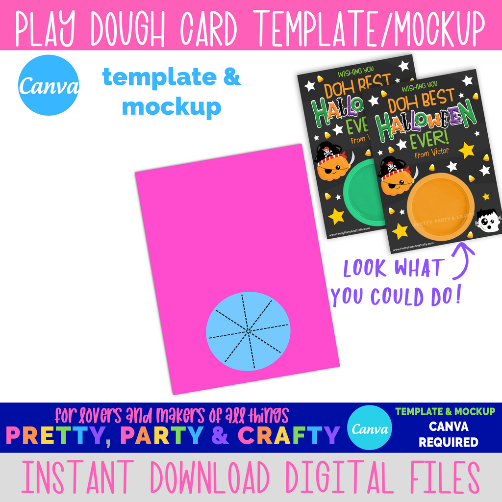 Playdough Card Template and Mockup - CANVA – Pretty Party and Crafty