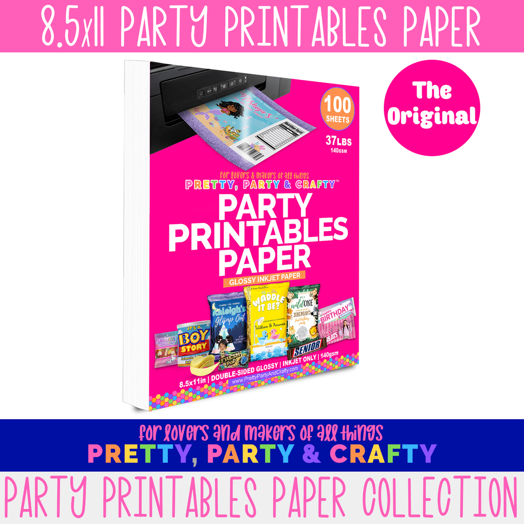 Party Printables Paper: Glossy chip bag paper – Pretty Party and Crafty